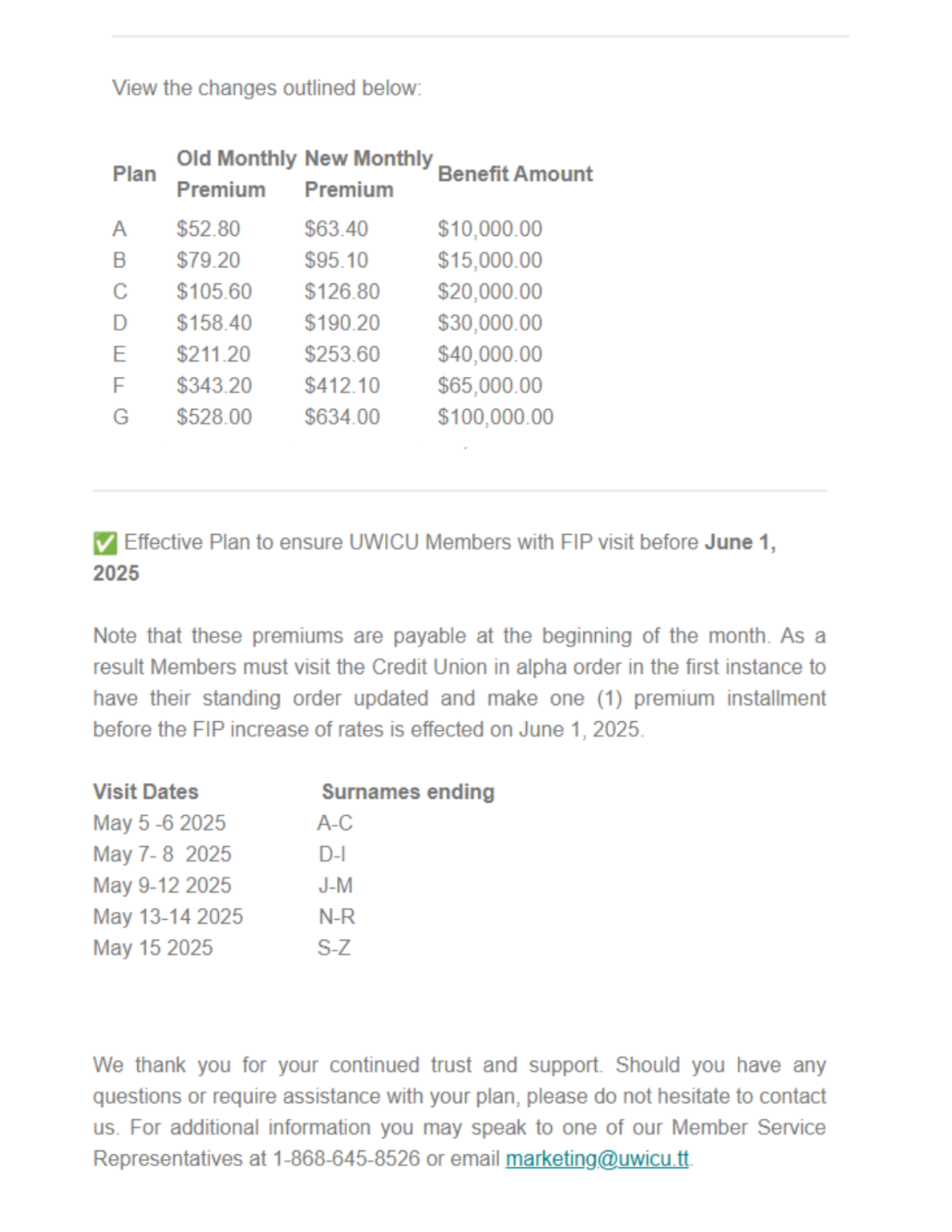 CUNA Family Indemnity Plan (FIP) – New Rates and Enhanced Benefits ...