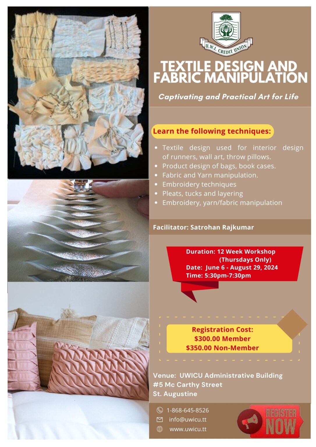 UWICU TEXTILE DESIGN & FABRIC MANIPULATION COURSE 2024 | UWI Credit Union